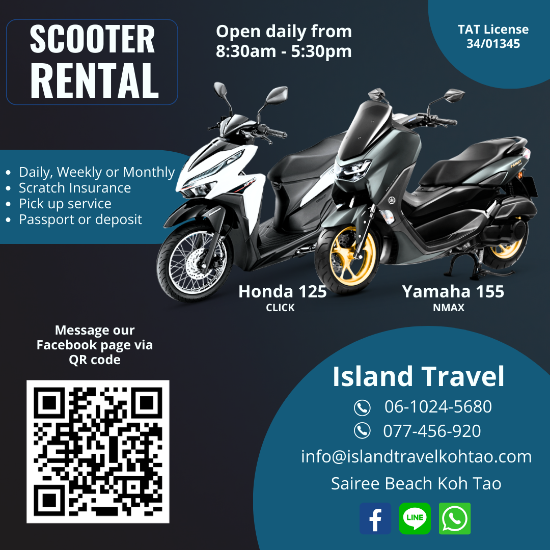 Scooter Rental Koh Tao Island Travel Scooters Is Your Best Choice